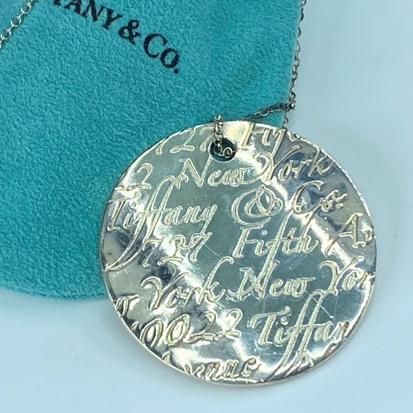 Jewelry | Tiffany Co Notes 727 Fifth Avenue New York Round Pendant ...